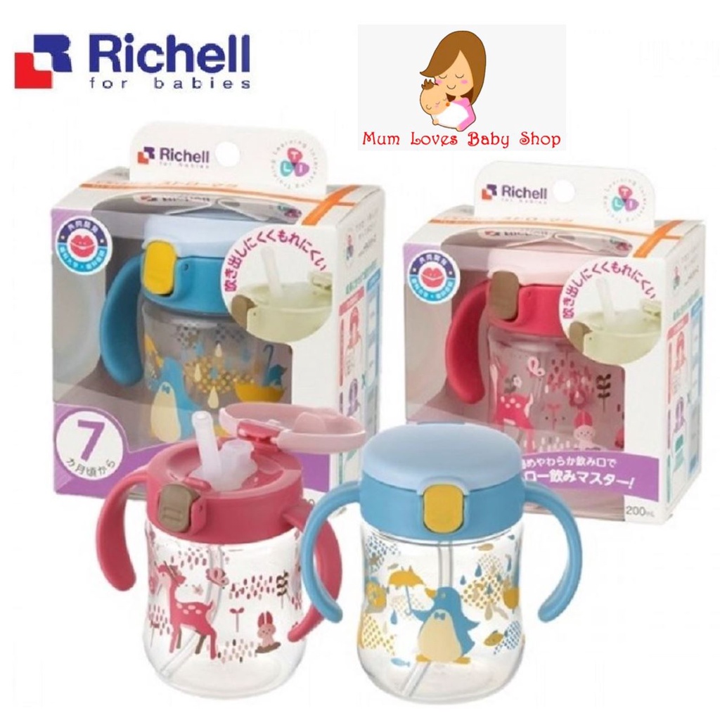 Richell - TLI Spout Cup/Straw Bottle Cup 200ml | Shopee Malaysia