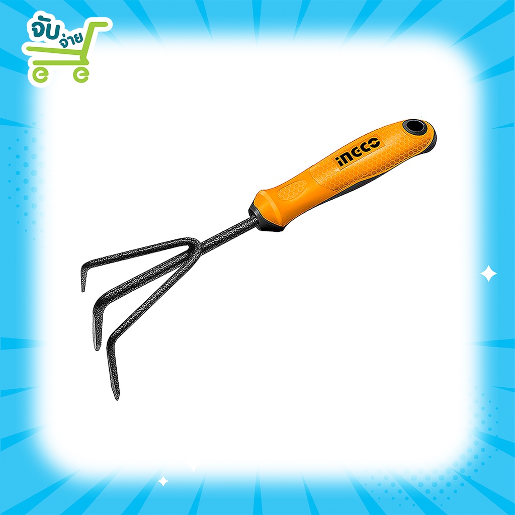 INGCO Gardening Rake Lightweight Fiber Handle Easy To Use Size 300MM ...