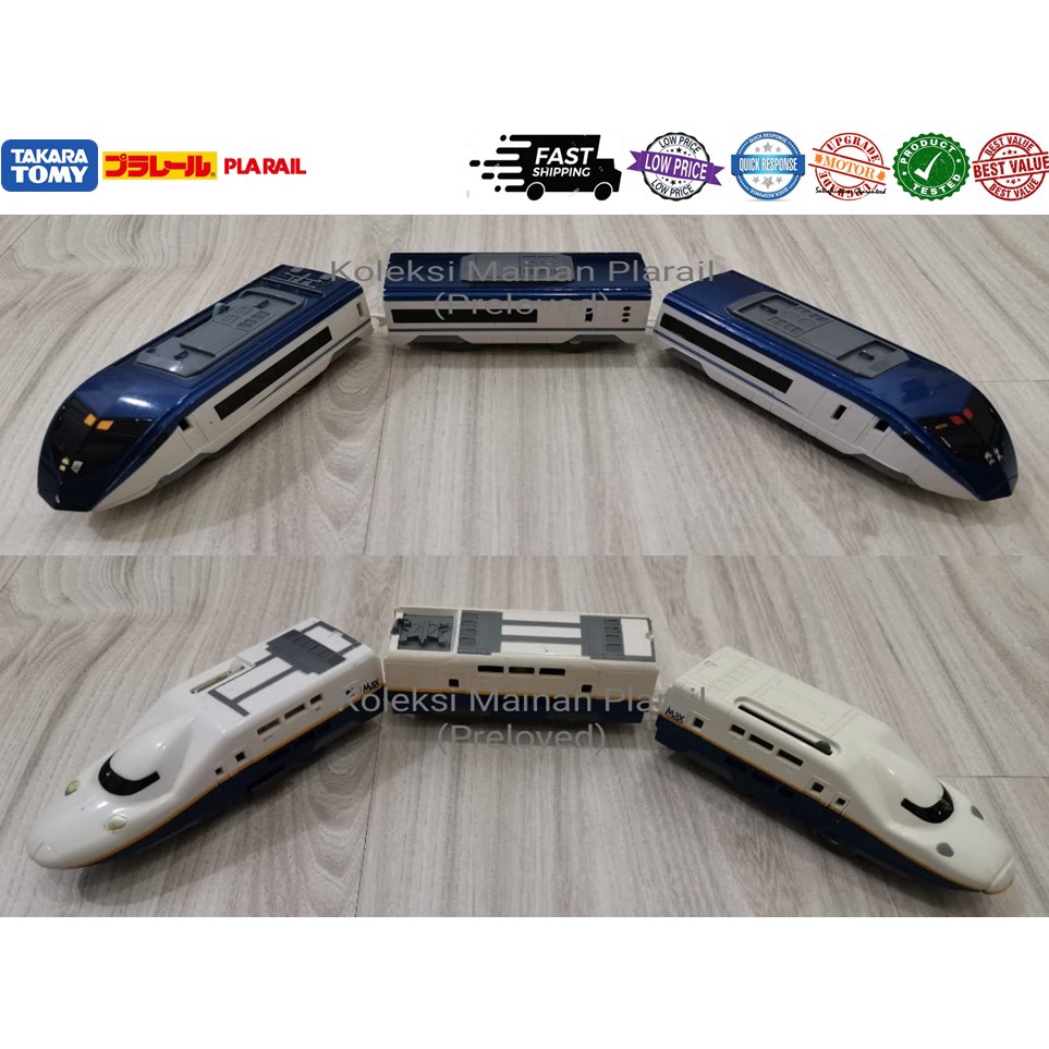 (PRELOVED) Mainan Keretapi Takara Tomy Plarail Keisei Skyliner Type AE vs Shinkansen Series E4 ...