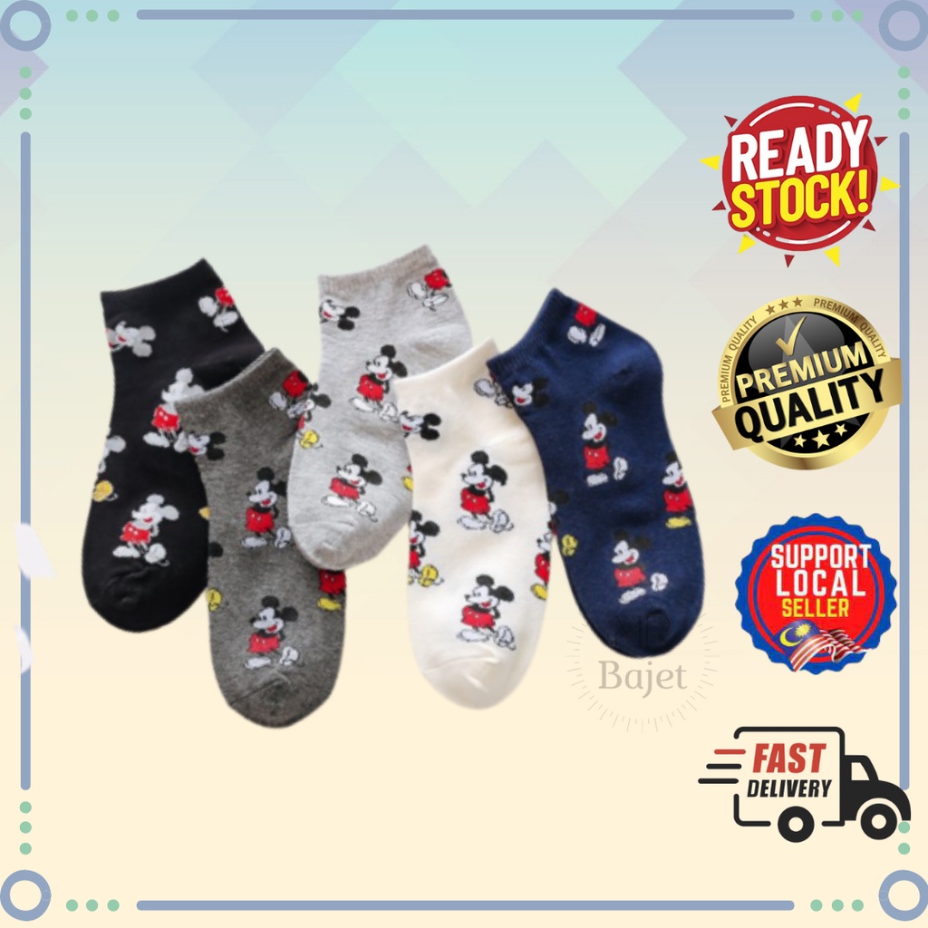 Stokin Mickey Comel Wanita Stokin Kualiti Stokin Kartun Stokin Cantik ...