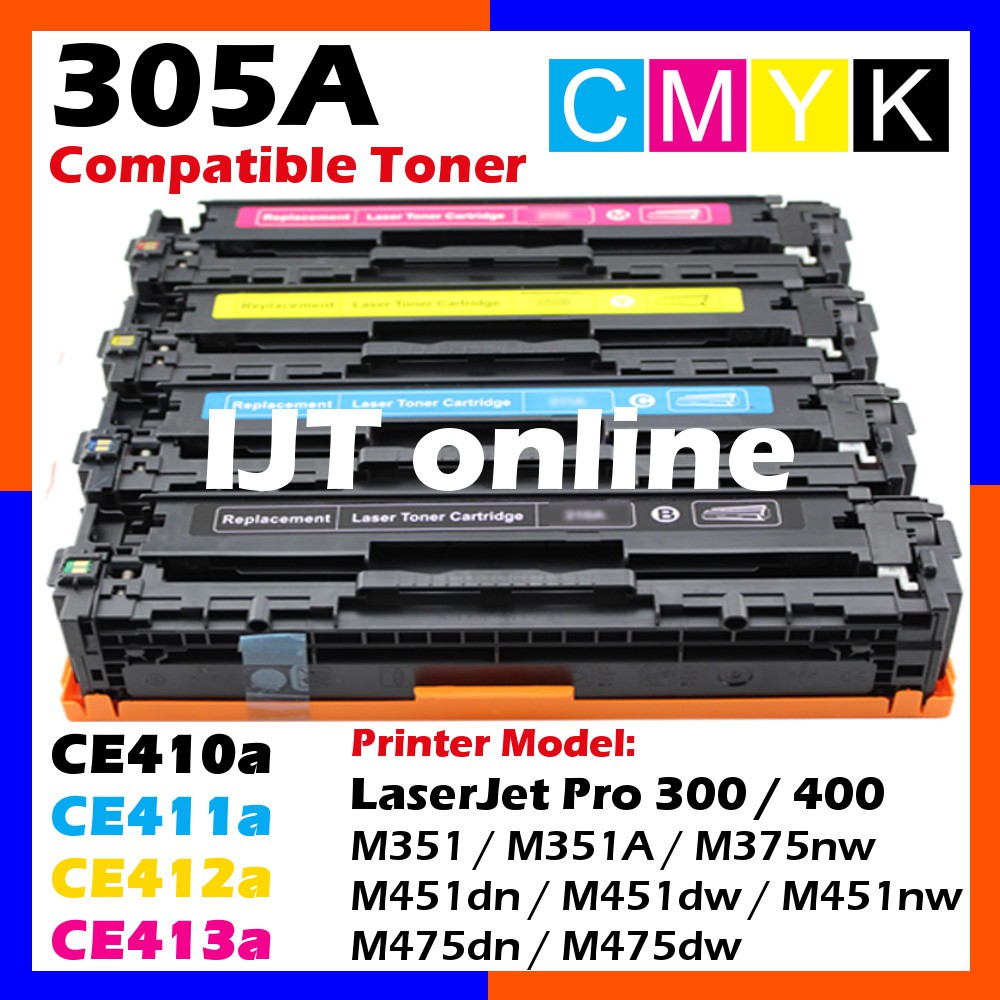 Compatible to HP LaserJet CE410A CE411A CE412A CE413A 305A Pro 300 400 ...