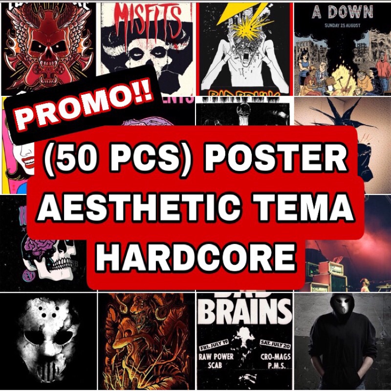 [50 Psc] HARDCORE POSTER | Punk POSTER | Aesthetic POSTER | Custom ...