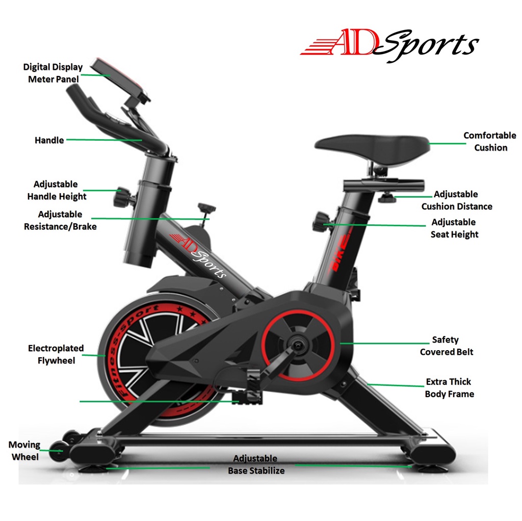🔥🔥ADSports AD728 Professional Fitness Exercise Bike Home Gym Fitness ...