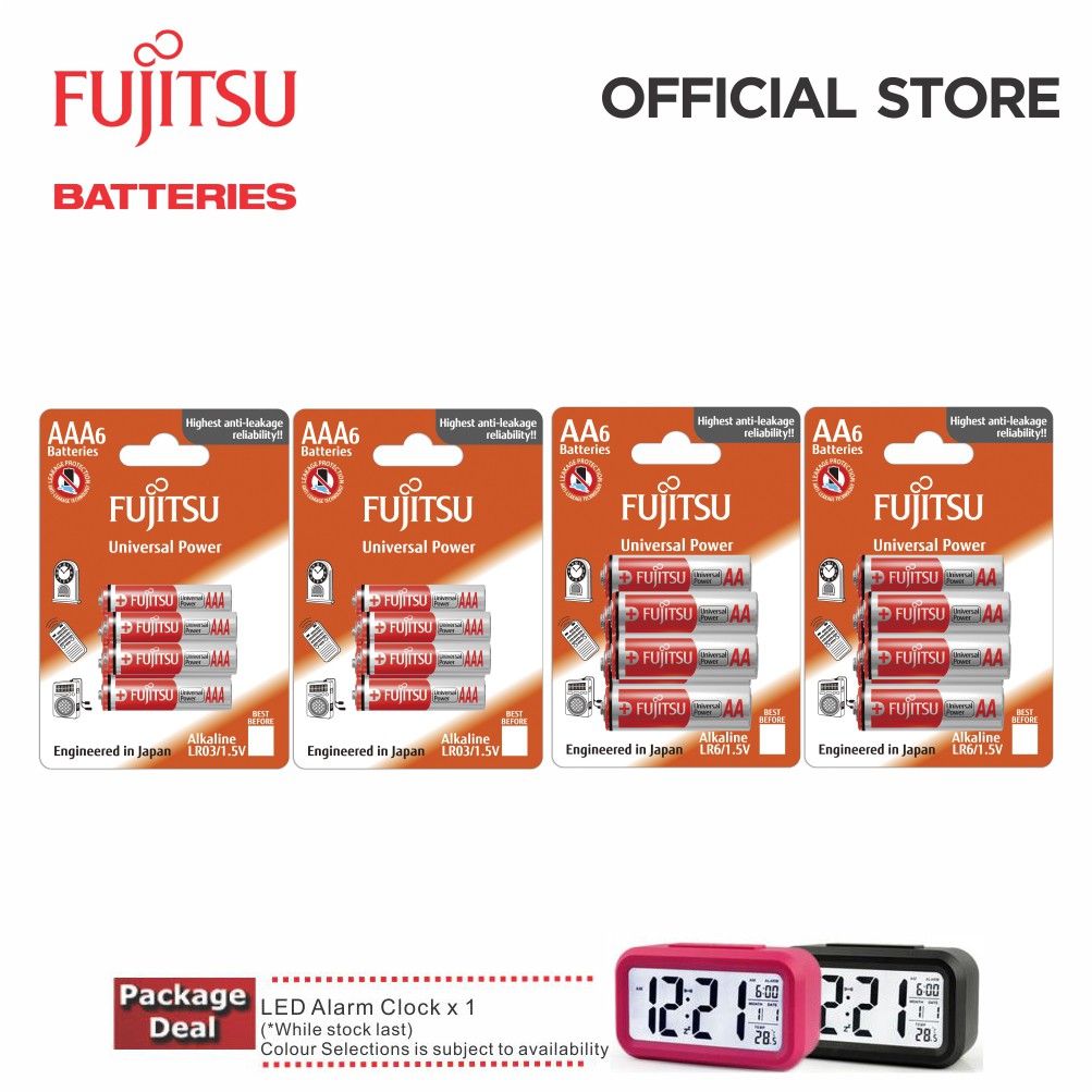 Fujitsu Universal Alkaline Battery AAA (12 Pcs) + Alkaline Battery AA ...