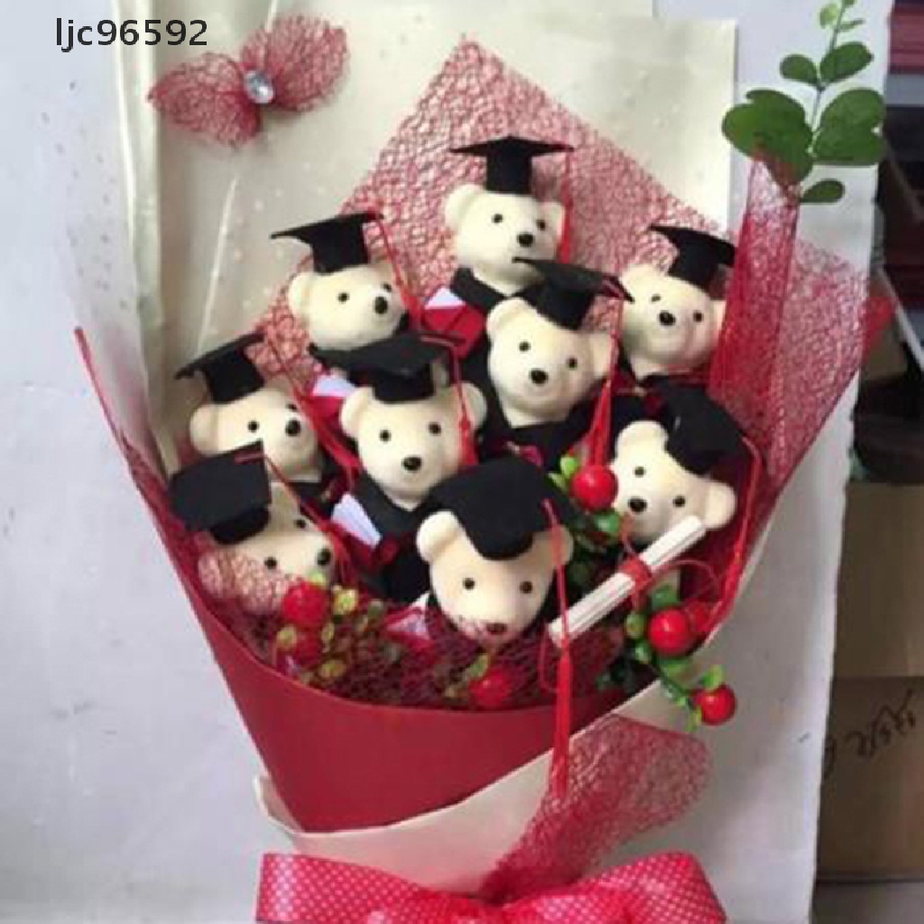 [ljc96592] 12cm Standing Graduation Ceremony Bear Doll Flower Bouquet ...