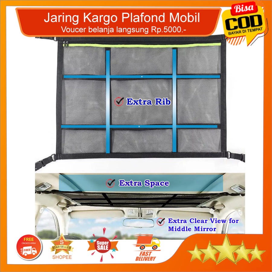 Universal 2 layer car interior ceiling trunk net with reinforcement ...