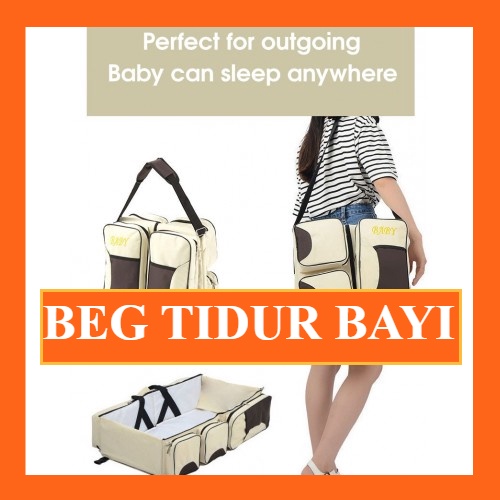 Beg Tempat Tidur Bayi Boleh Lipat 3 in 1 Diapers Bed Bag Mummy Portable ...