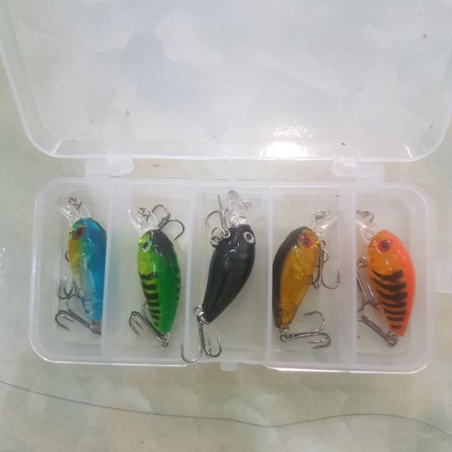 Set of 5 fake fish with balls for catching snakehead fish, sea bass ...
