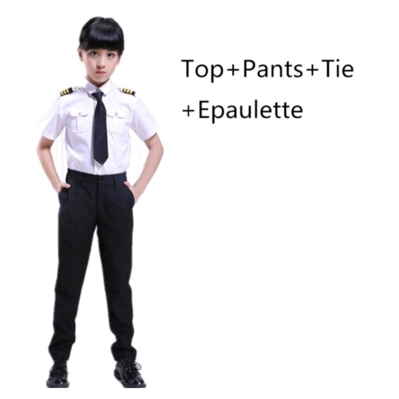 Pilot Career Kids Graduation Day Costume Flight Uniform School Children ...