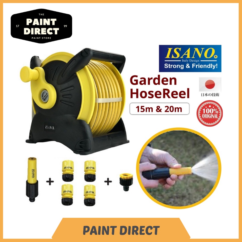 ISANO Hose Reel Set 20M & 15M Outdoor Garden Hose with Accessories 1/2 ...