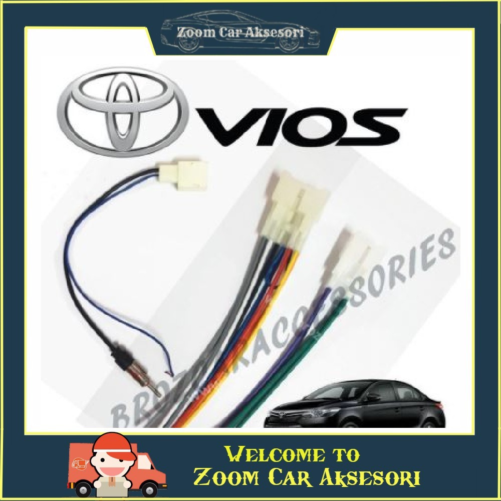 Toyota Vios 2003-2007 OEM Plug and Play Socket Cable Player + Antenna ...