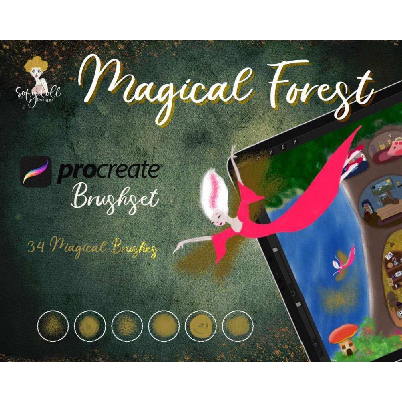 [P159] Procreate Magical Forest Brushes | Procreate Brushes | Procreate & Procreate Pocket ...