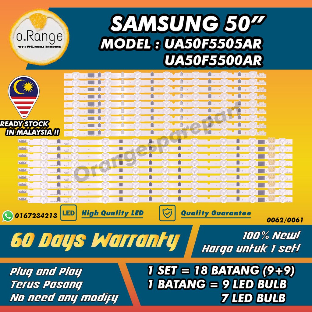 UA50F5505AR / UA50F5500AR SAMSUNG 50" LED TV BACKLIGHT(LAMPU TV ...