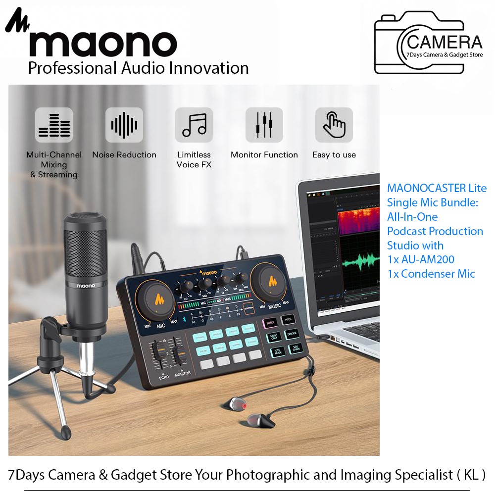 MAONO AM200 S1 MAONOCASTER Lite Single Mic Bundle : AU-AM200 + AU-360TR ...