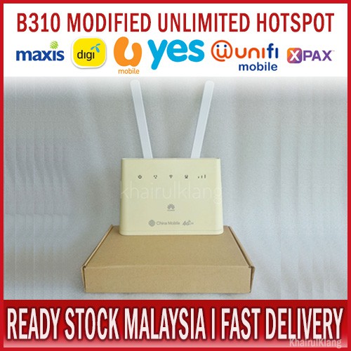 YELLOWISH MODIFIED HUAWEI B310 B310AS-852 4G LTE MODEM ROUTER UNLIMITED ...