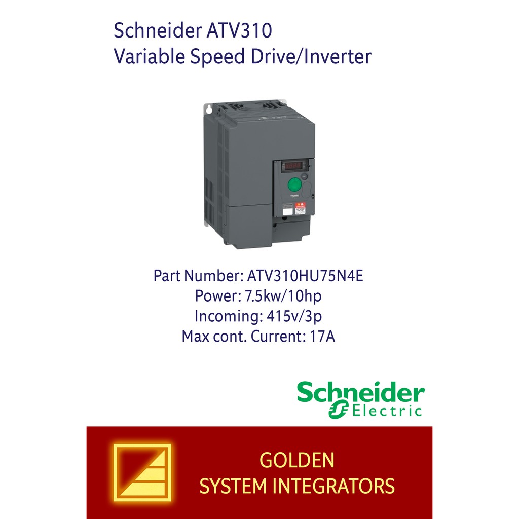 Schneider Inverter Variable Speed Drive ATV310 7.5kw 10hp LOCAL GENUINE ...