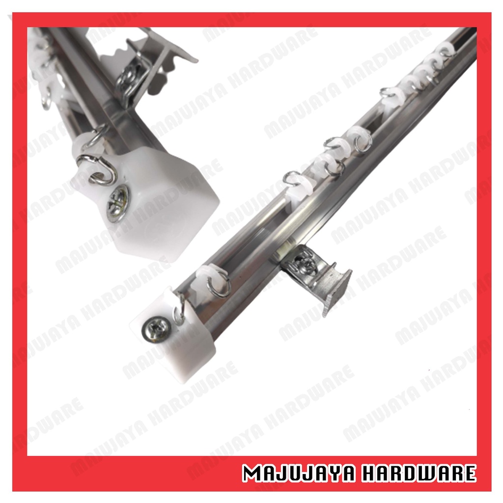 SUPER DOSO Besi Langsir Rod Curtain Rail Aluminium Curtain Track Set ...