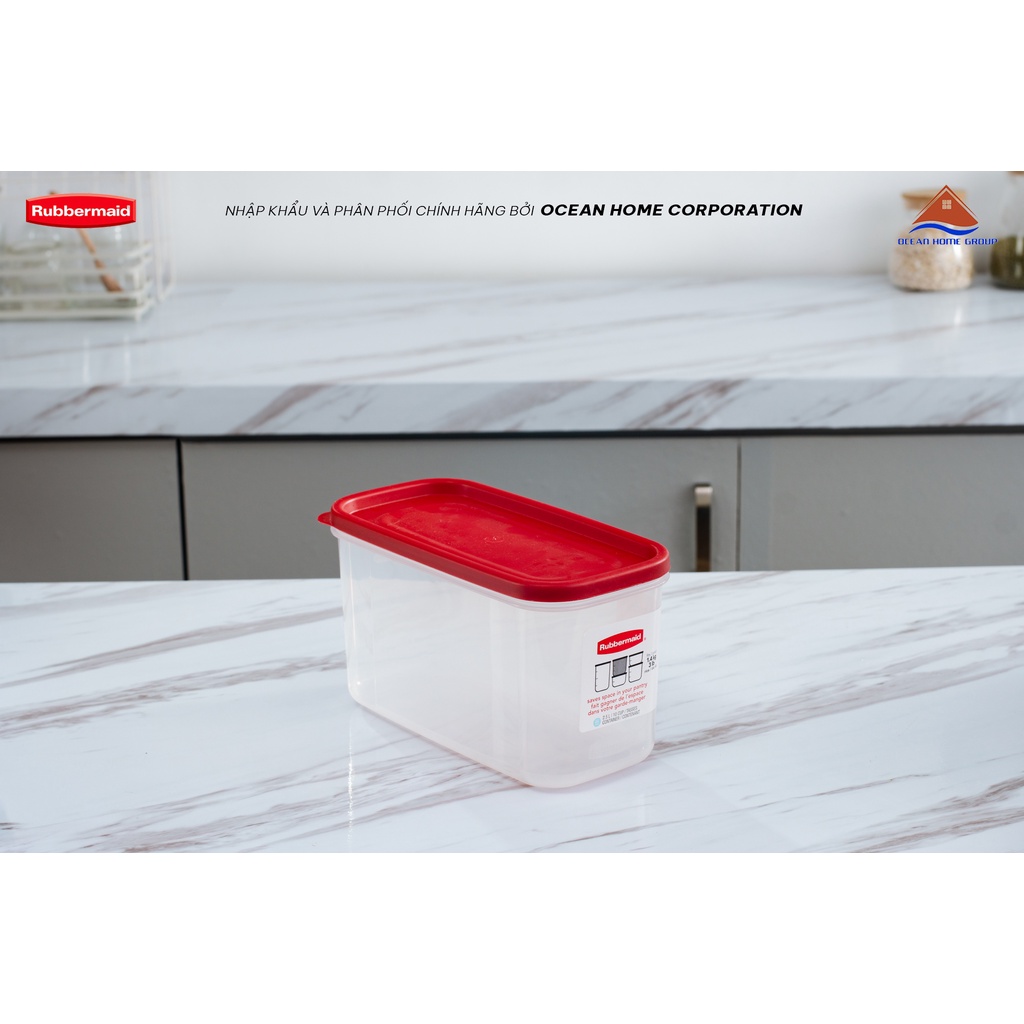 Rubbermaid USA red lid plastic virgin dry food container size 2.5L ...