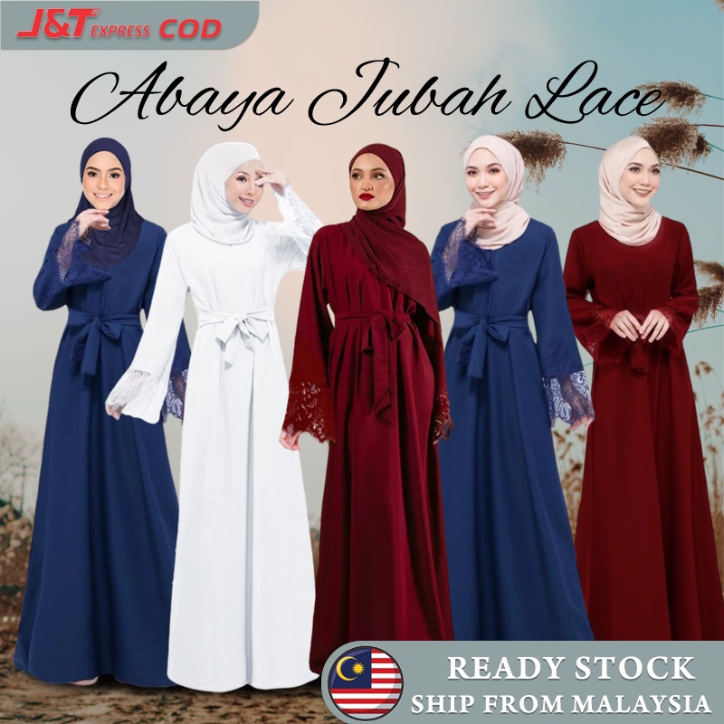Abaya Lace Jubah Muslimah Baju Raya 2025 Kosong Murahmurah Jubah Dress ...
