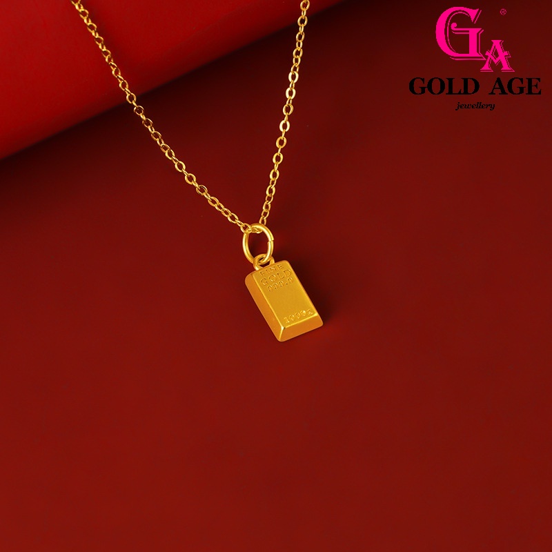 GA Jewelry Fashion Gold Plated Korean 916 Bangkok Gold Brick Pendant ...