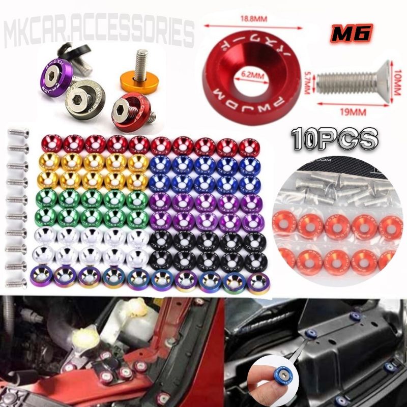 M6 JDM CAR MODIFIED HEX FASTENERS BUMPER FENDER ANGINE CONCAVE | Shopee ...