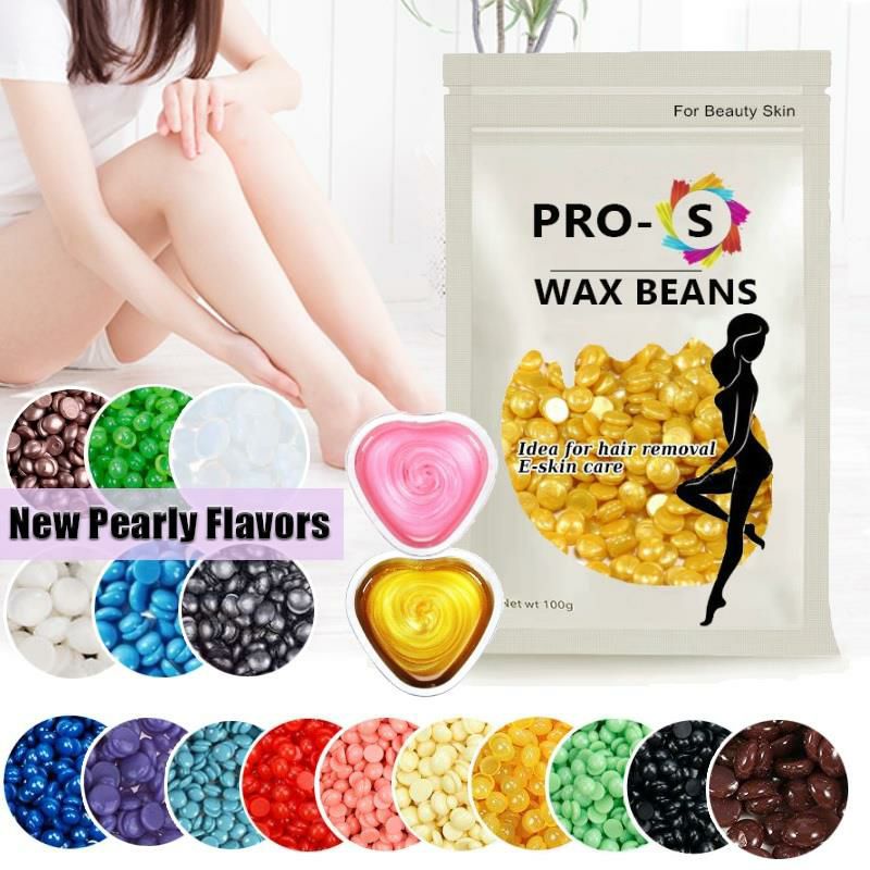 100g PRO-S Pearl Brazilian Wax Body Hair Removal No Strip Depilatory Hard Wax Beans Waxing Body ...
