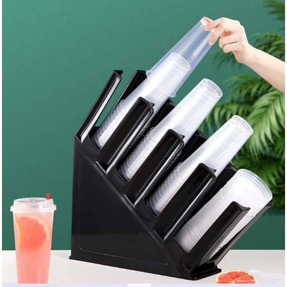 Plastic Cup Holder Rack Counter Coffee Cup Lid Holder Dispenser Bubble ...