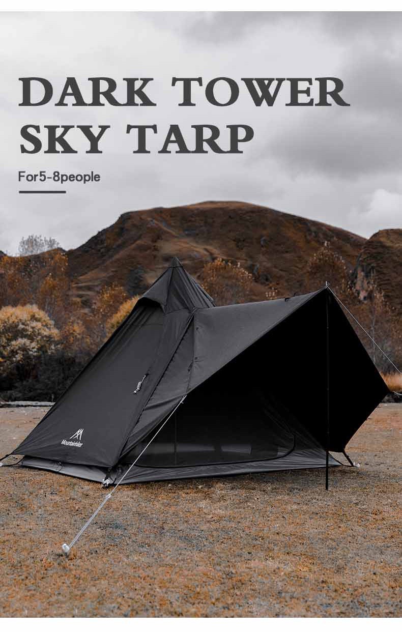 JDEX MOUNTAINHIKER Dark Tower Teepee Tent Pyramid Sky Tarp Screen Camping Tent | Shopee Malaysia