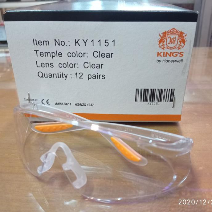 KY1151 KINGS Safety Goggles Clear Safety Eyewear Safety Glass Spectacle ...