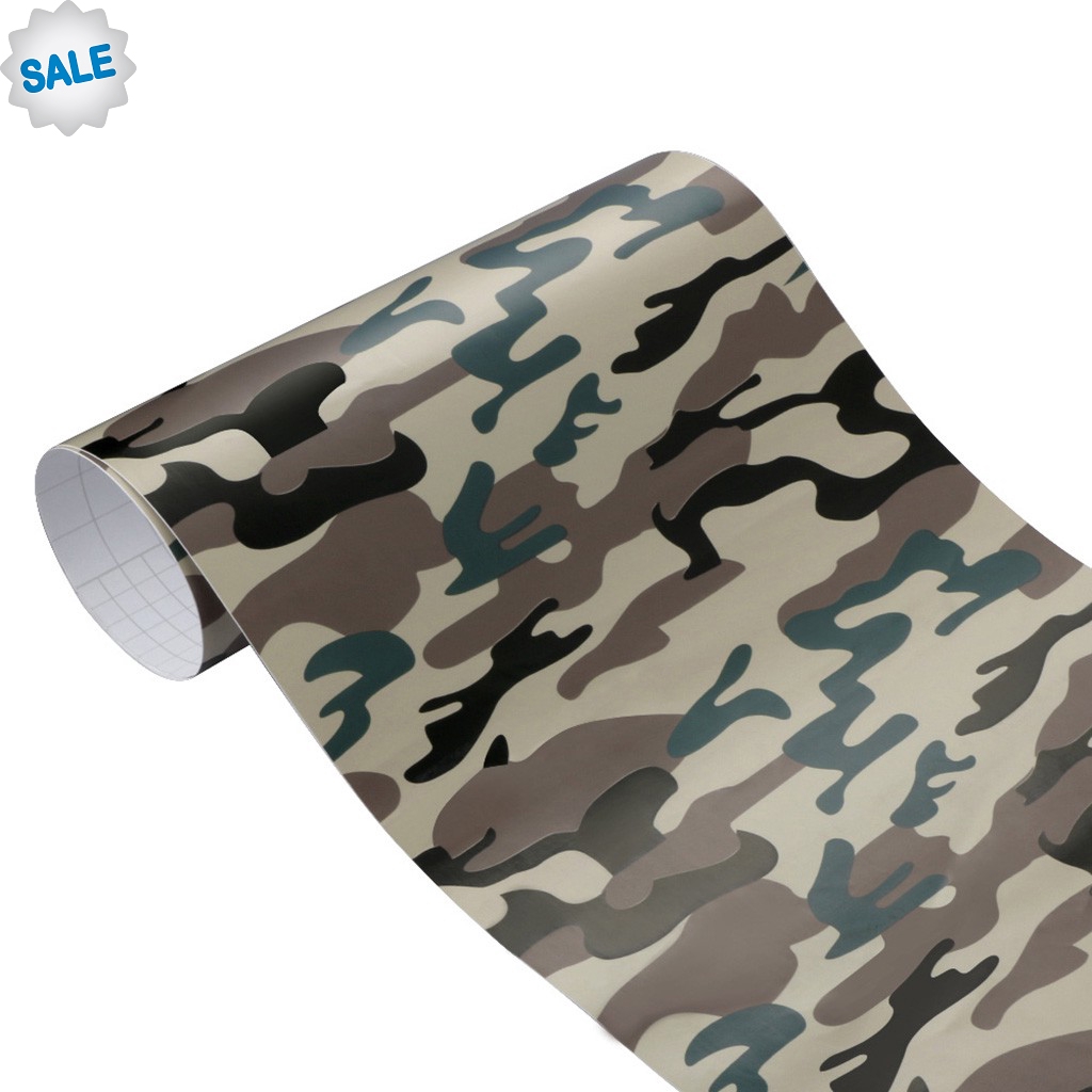 Army Green 30x100cm Camouflage Vinyl PVC Wrap Film Car Sticker Decal ...