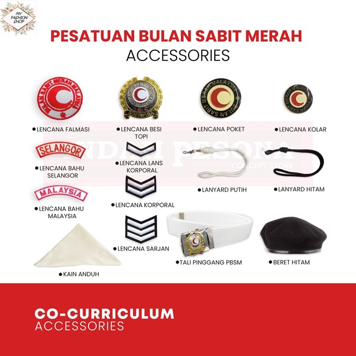 Aksesori Sekolah Kokurikulum Persatuan Bulan Sabit Merah (PBSM ...
