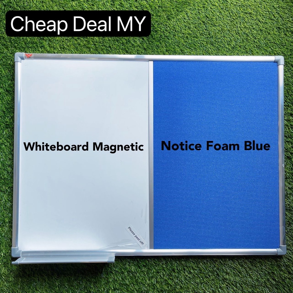 2 dalam 1 Papan Notis pin foam + Papan Putih magnetik /All SIZES 2 in 1 ...