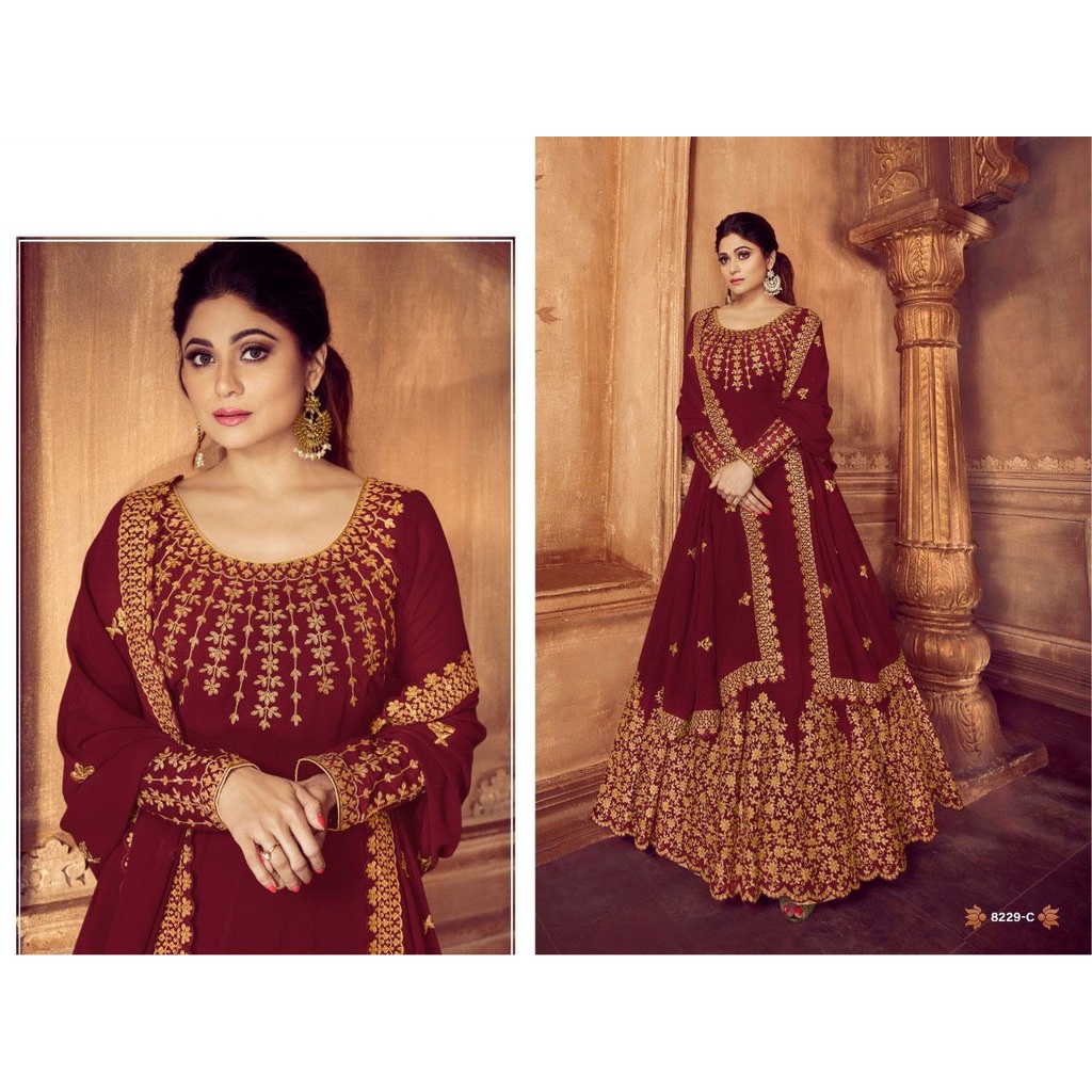 Readymade indian gorgeous wedding gown set || Anarkali gown set ...