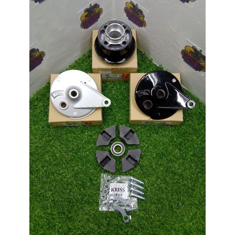 MODENAS KRISS HUB SPOKET + HUB BRAKE SET SILVER / BLACK + SCREW HUB ...