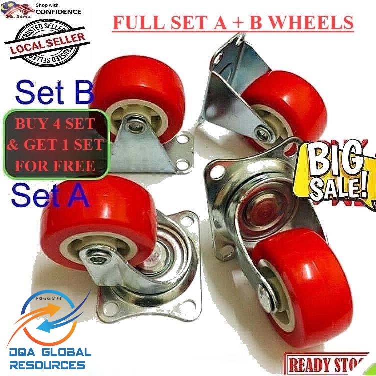 💥 New Roda Troley, RODA PLASTIK, Castor wheel swivel Rubber Plastic ...