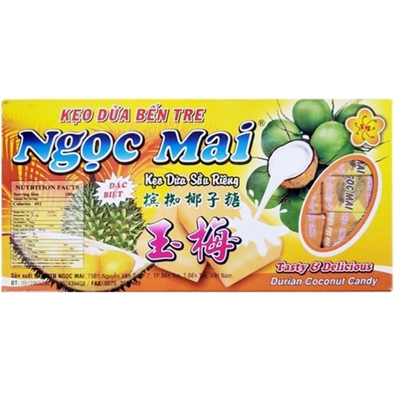 Vietnam Coconut Candy KEO DUA NGOC MAI BEN TRE Jade Plum Orchid Durian 200g/400g | Shopee Malaysia