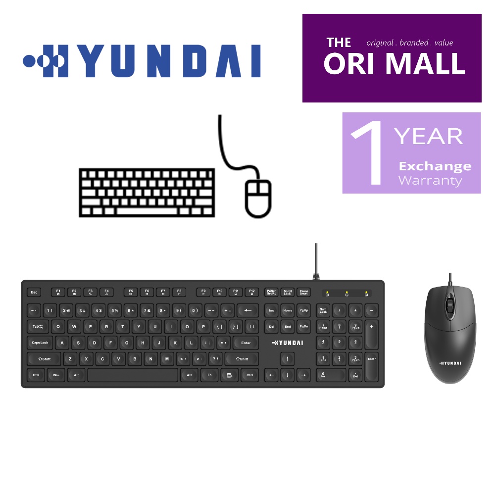 HYUNDAI Original Wired Keyboard Mouse Combo set MK120 | Shopee Malaysia
