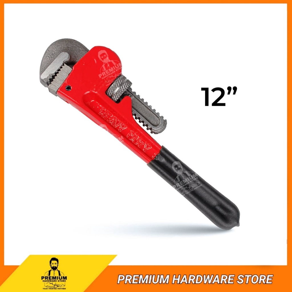 HEAVY DUTY ADJUSTABLE ECO AMERICAN STYLE PIPE WRENCH 12 INCH Plumber ...