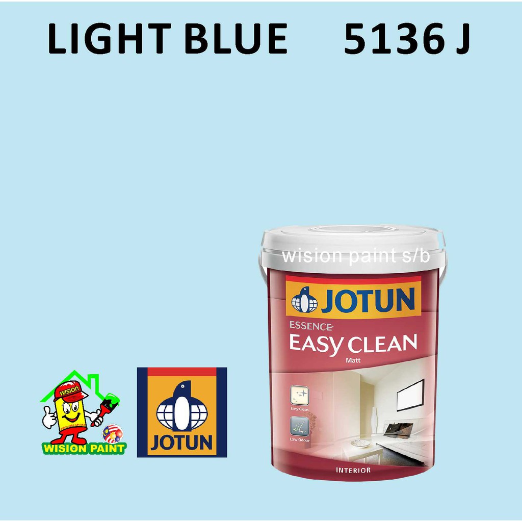 LIGHT BLUE 5136 J ( 5L ) JOTUN ESSENCE EASY CLEAN INTERIOR MATT FINISH ...