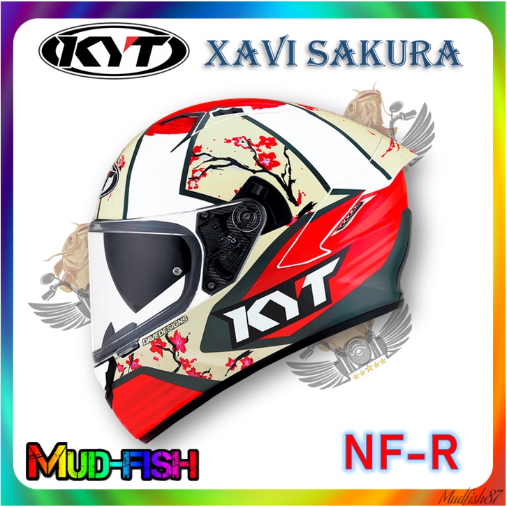 TOPI KELEDAR KYT XAVI SAKURA NFR NF-R FULLFACE FULL-FACE HELMET (DOUBLE ...
