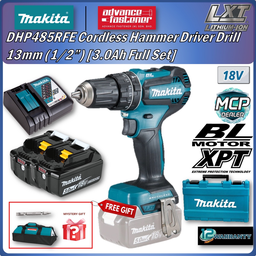 MAKITA DHP485RFE / DHP485Z 18V Cordless Hammer Driver Drill 13MM (1/2") | Shopee Malaysia