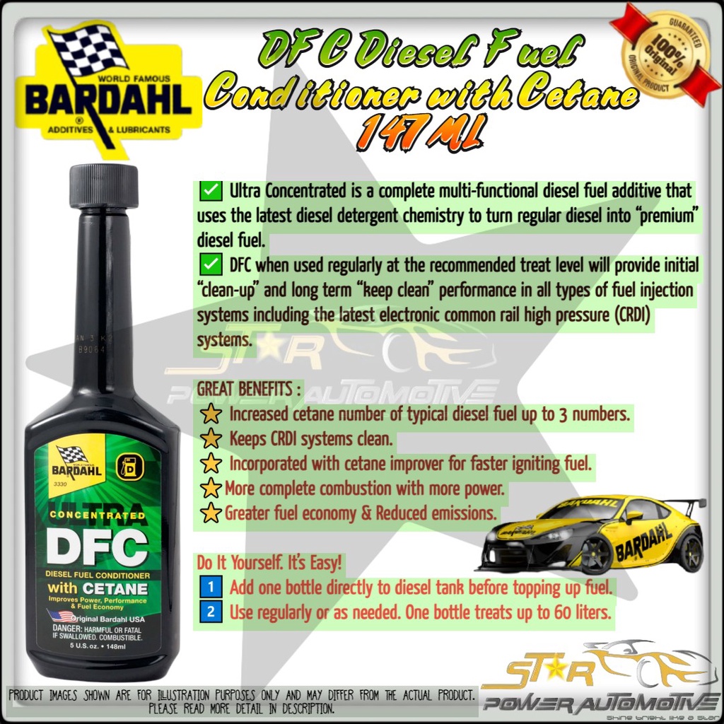 BARDAHL Ultra Concentrated DFC Diesel Fuel Conditioner with Cetane 5oz ...