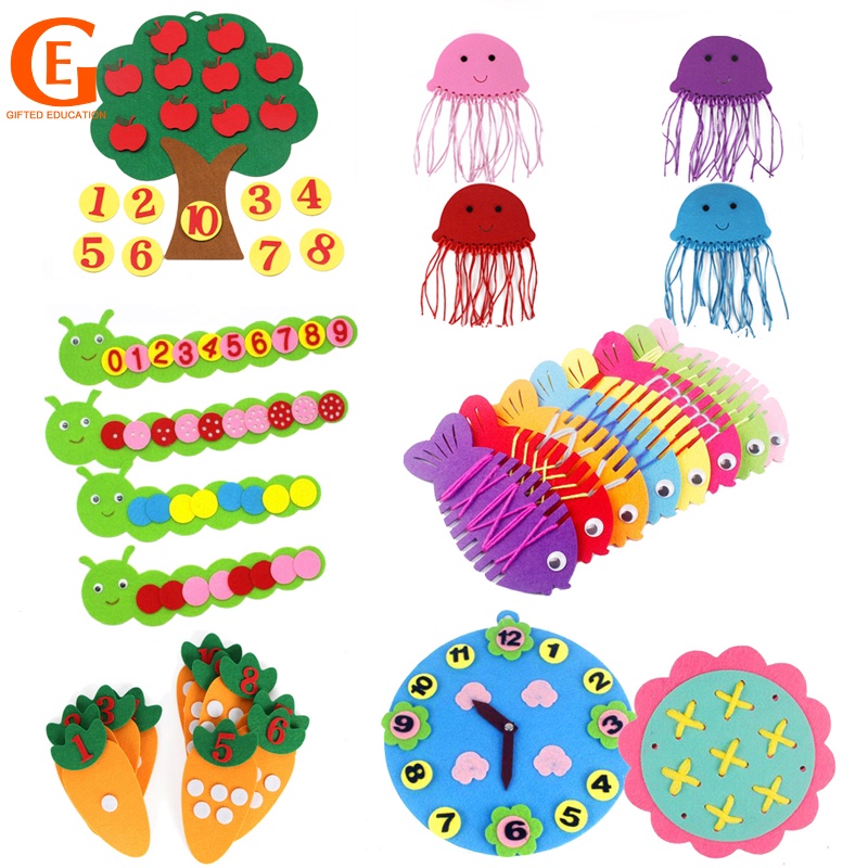 Children Montessori Apple Carrot Number Matching Toy Kids Math Early ...