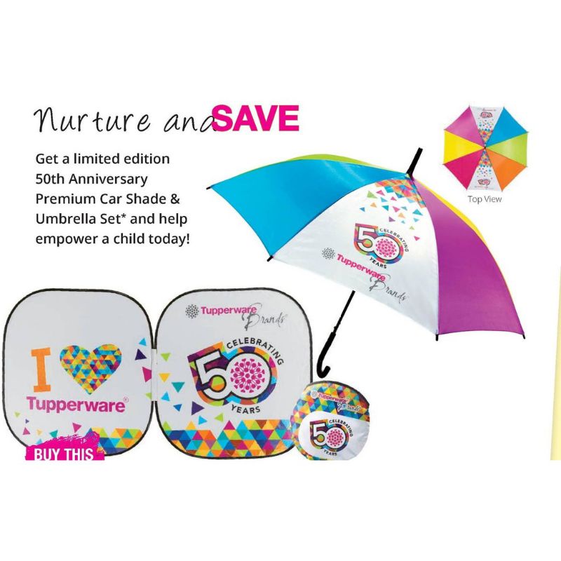 Tupperware -Umbrella/Car Shade (1) 50th Anniversary | Shopee Malaysia