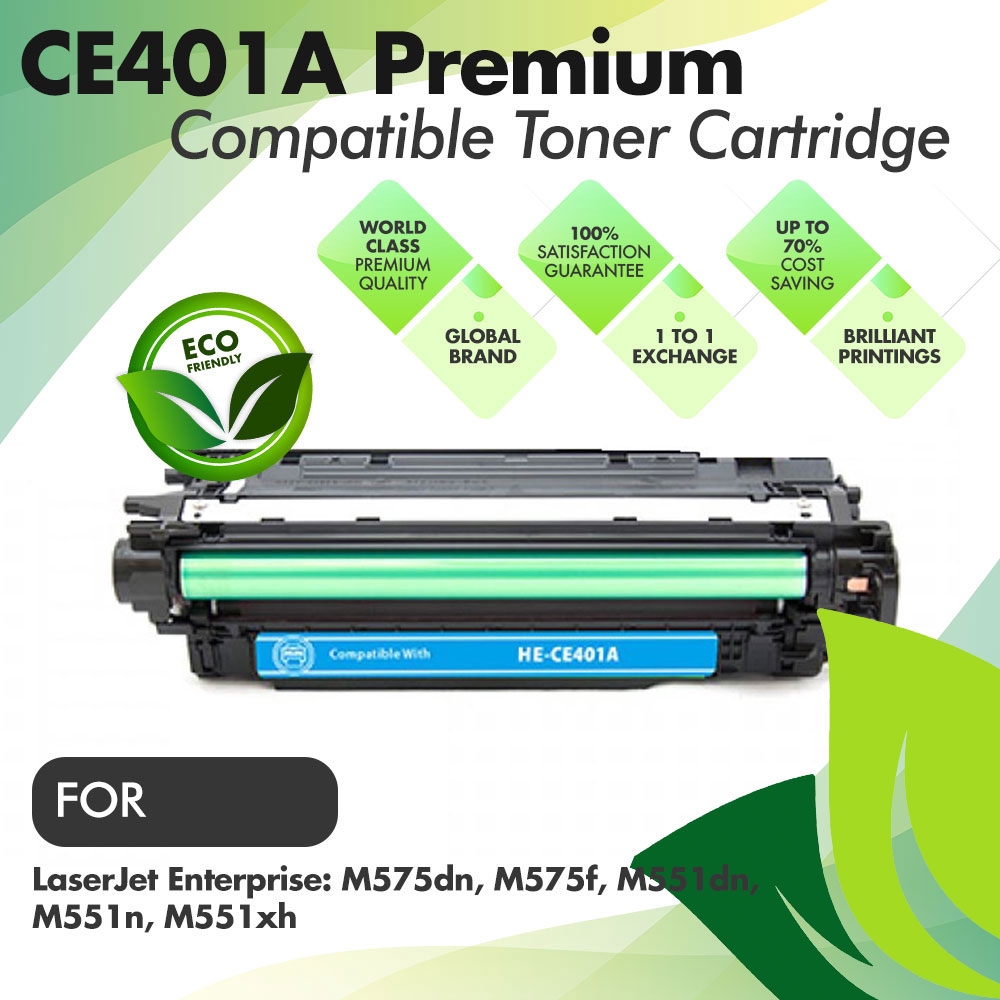 HP CE401A Cyan Premium Compatible Toner Cartridge | Shopee Malaysia