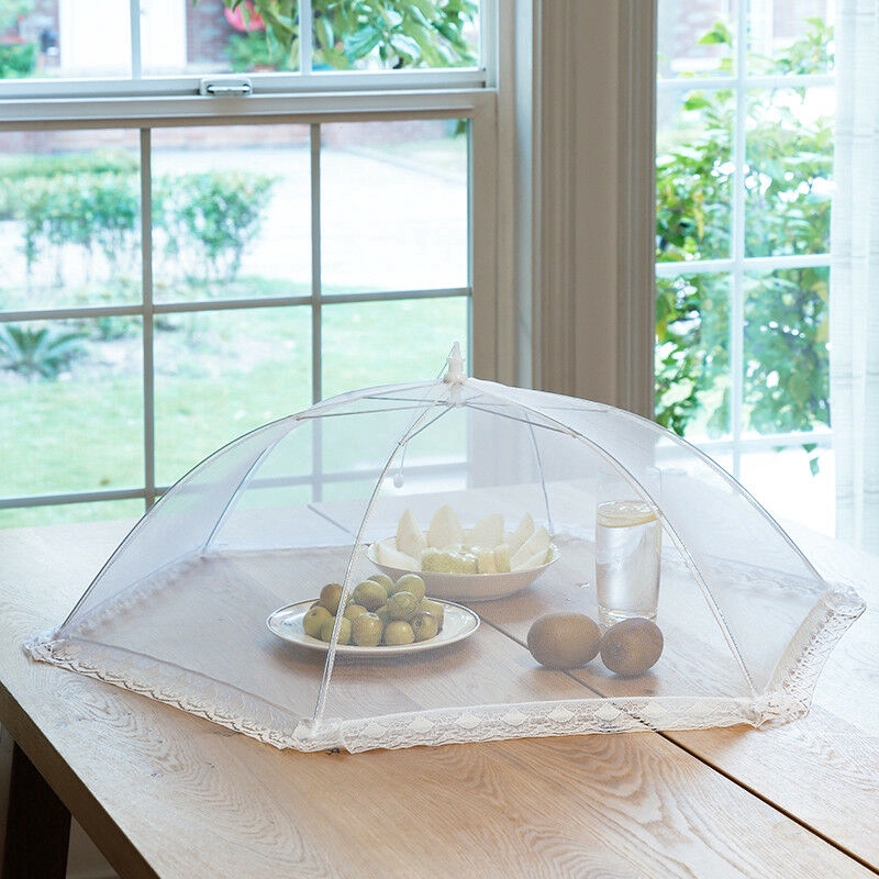 Foldable Mesh Food Cover Table Cover Washable Grid Vegetable Dish Cover ...