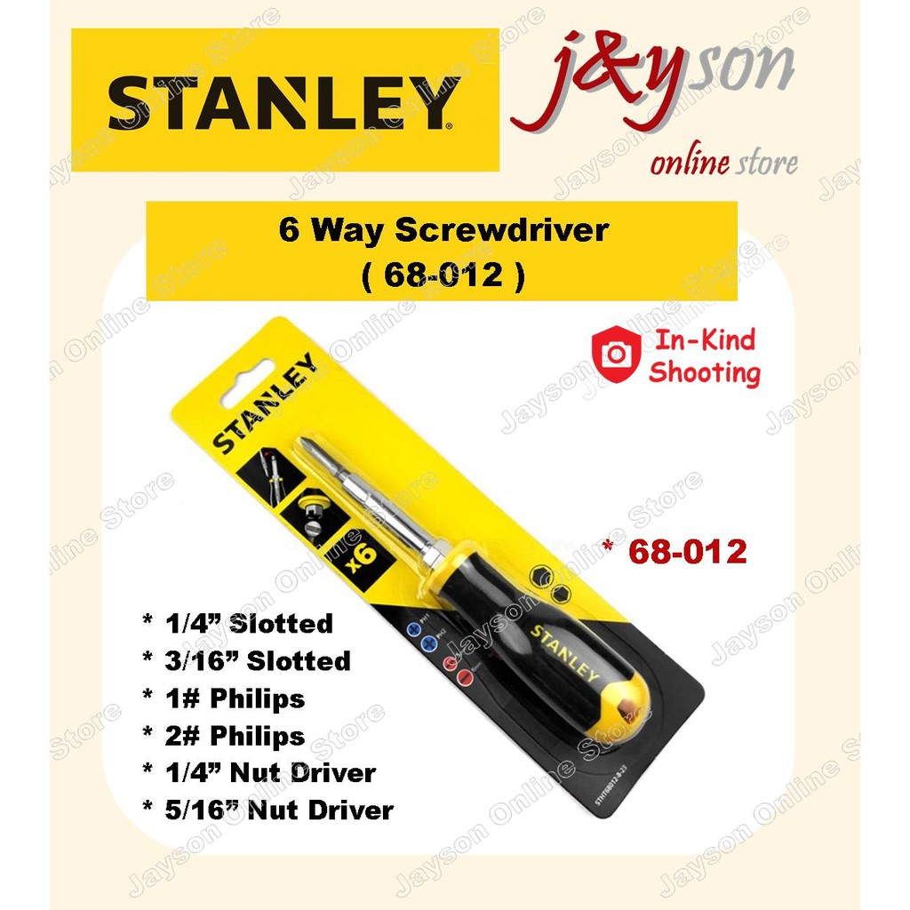 STANLEY Original 68-012 6 Way Screwdriver / 6 in 1 Cusion Grip ...