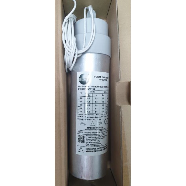 ELCO Capacitor cap bank 440v 525v power capacitor with cable | Shopee Malaysia