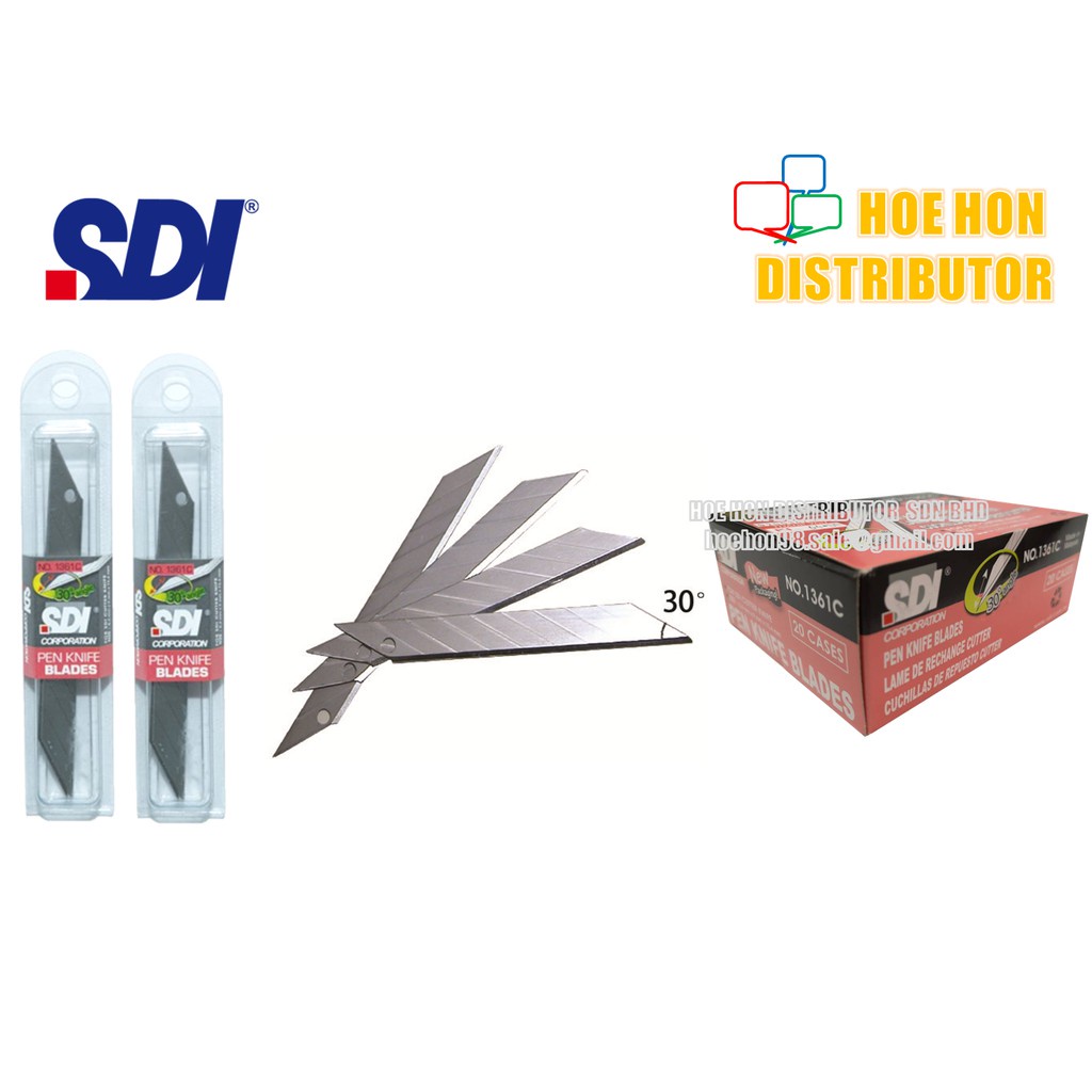 SDI 1361C 30 Degree Angle Sharp Point Snap Blade / Refill for SDI Cutter Knife 5pcs | Shopee ...