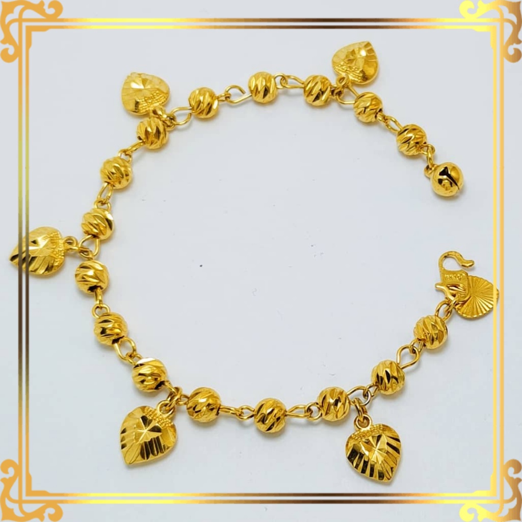 Bracelet(6mm) 24K Gold Plated (Rantai Tangan Emas Korea) | Shopee Malaysia